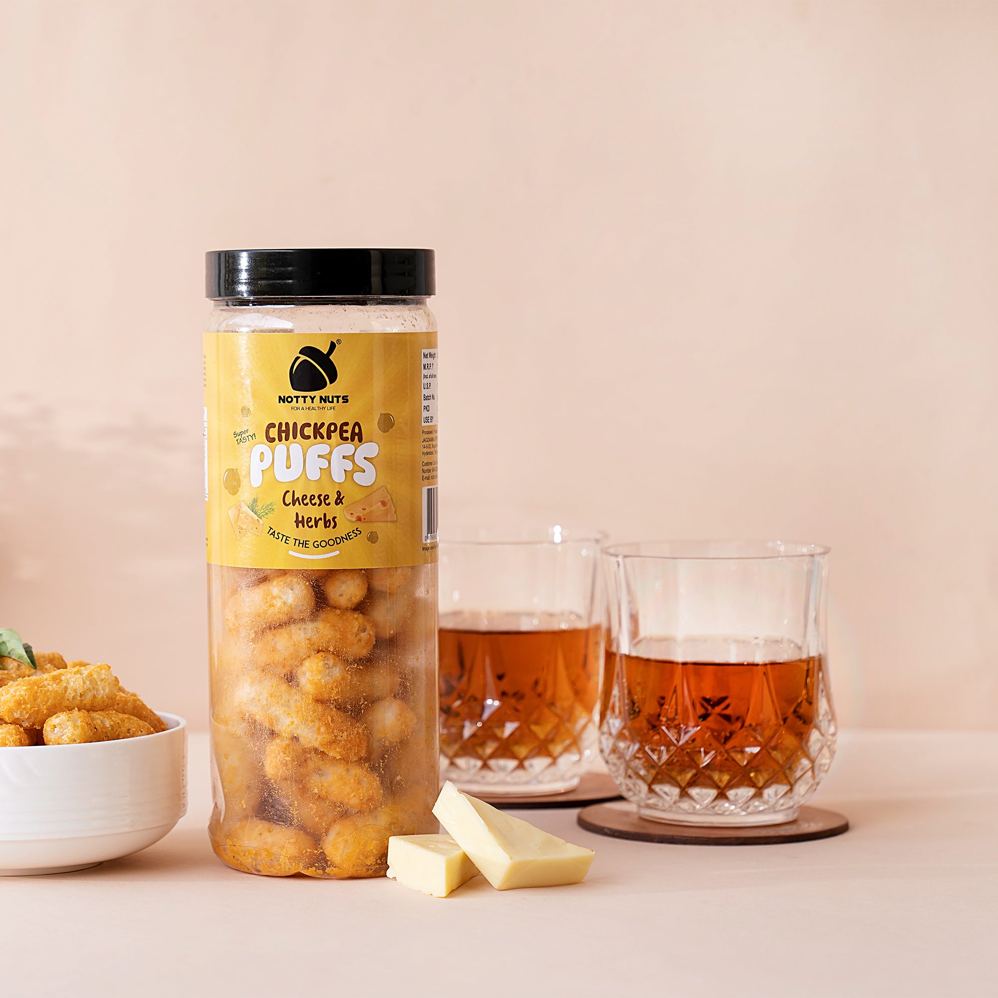 Cheese & Herbs Chickpea Puffs – nottynutsindia